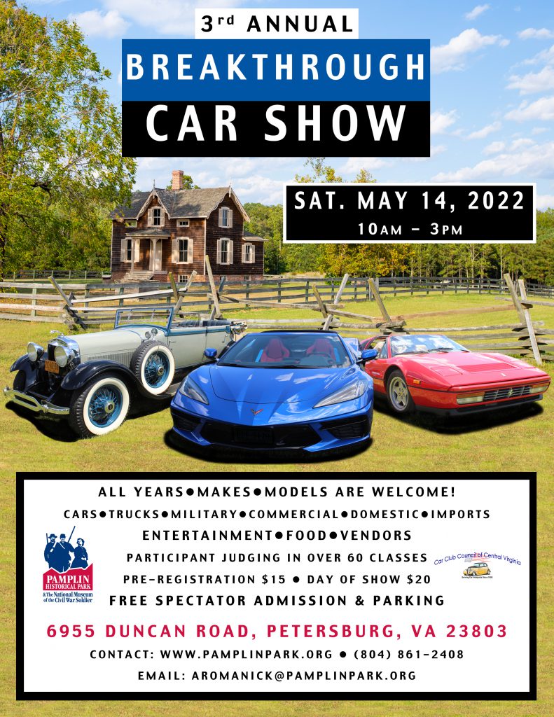 3rd Annual Breakthrough Car Show - Pamplin Historical Park